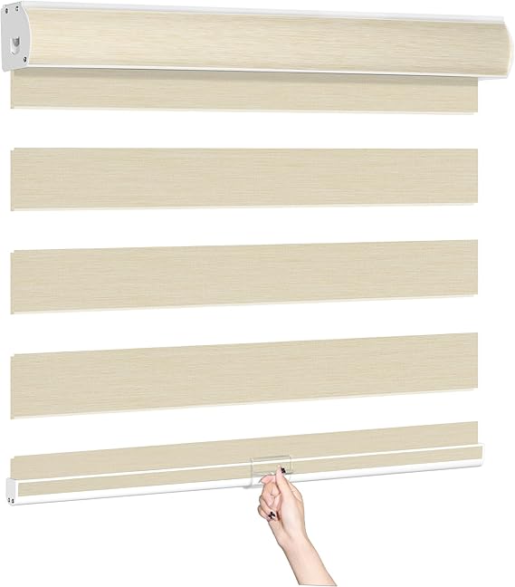 Amazon.com: Hotsoon Cordless Zebra Blinds for Window Blackout Zebra Roller Blind with Thermal ...