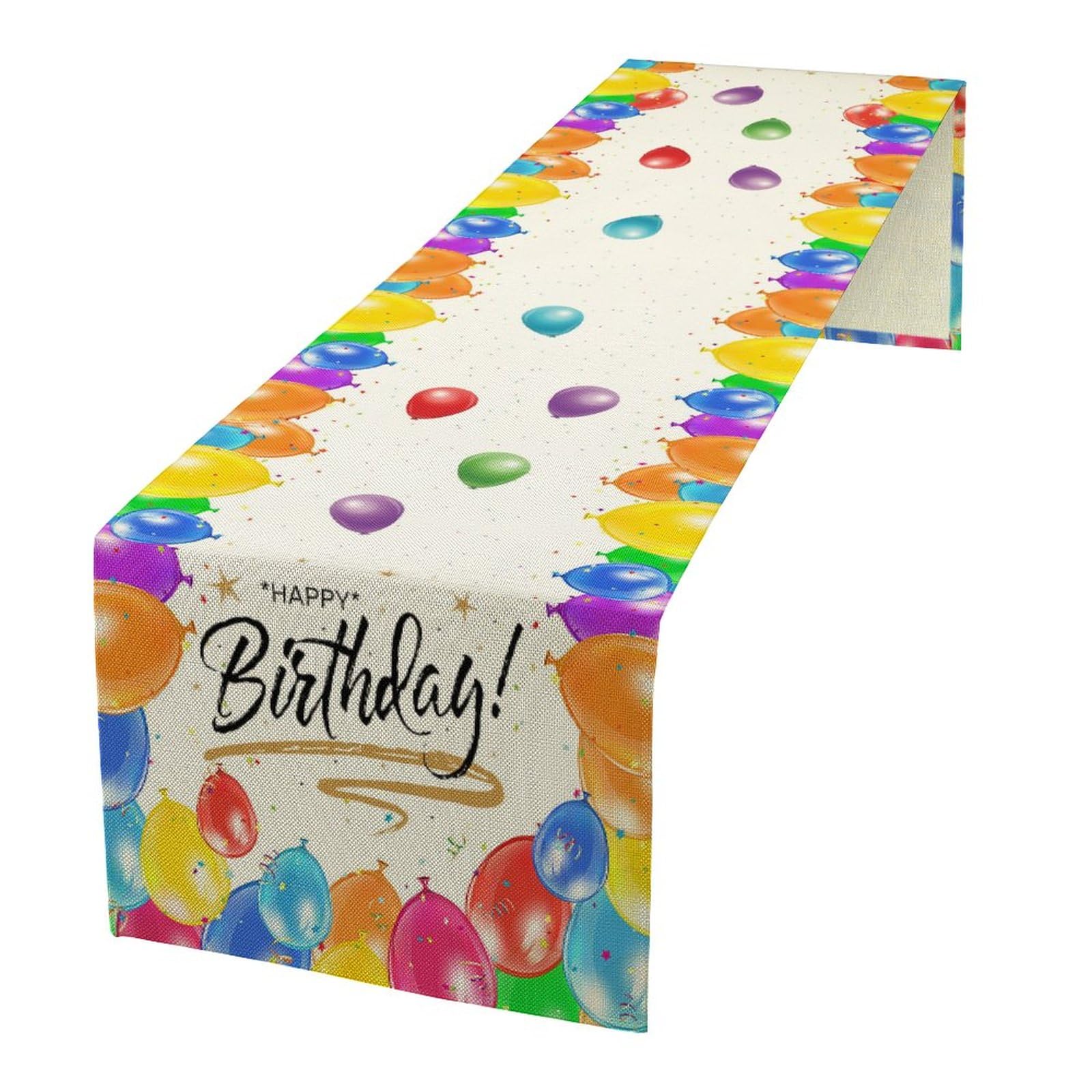 Amazon.com: Happy Birthday Table Runner White Table Runner Balloon ...