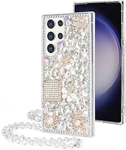 Amazon.com: Losin Compatible with Galaxy S25 Ultra Bling Case Luxury 3D Diamond Crystal ...