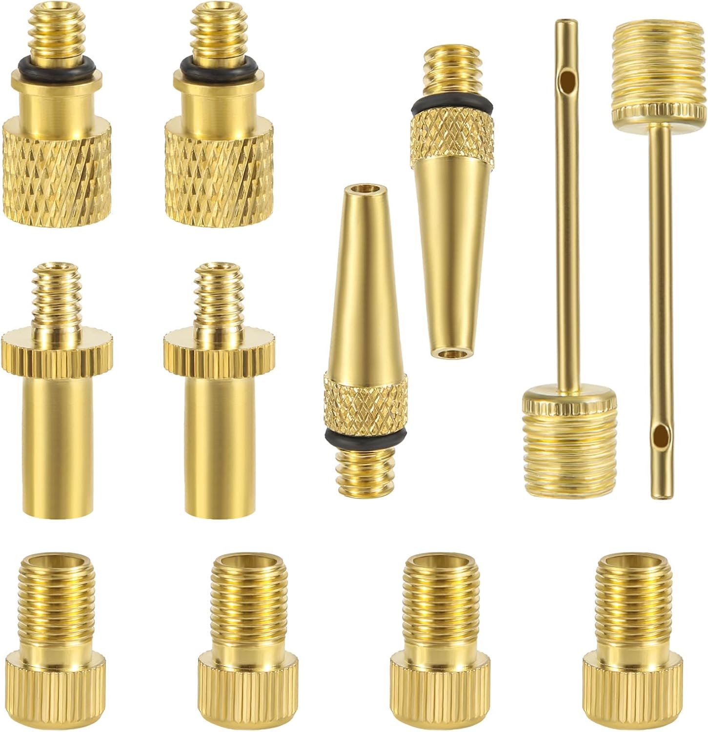 Amazon.com : NQEUEPN 12pcs Bicycle Valve Adapter Set, Brass Tire Valve ...