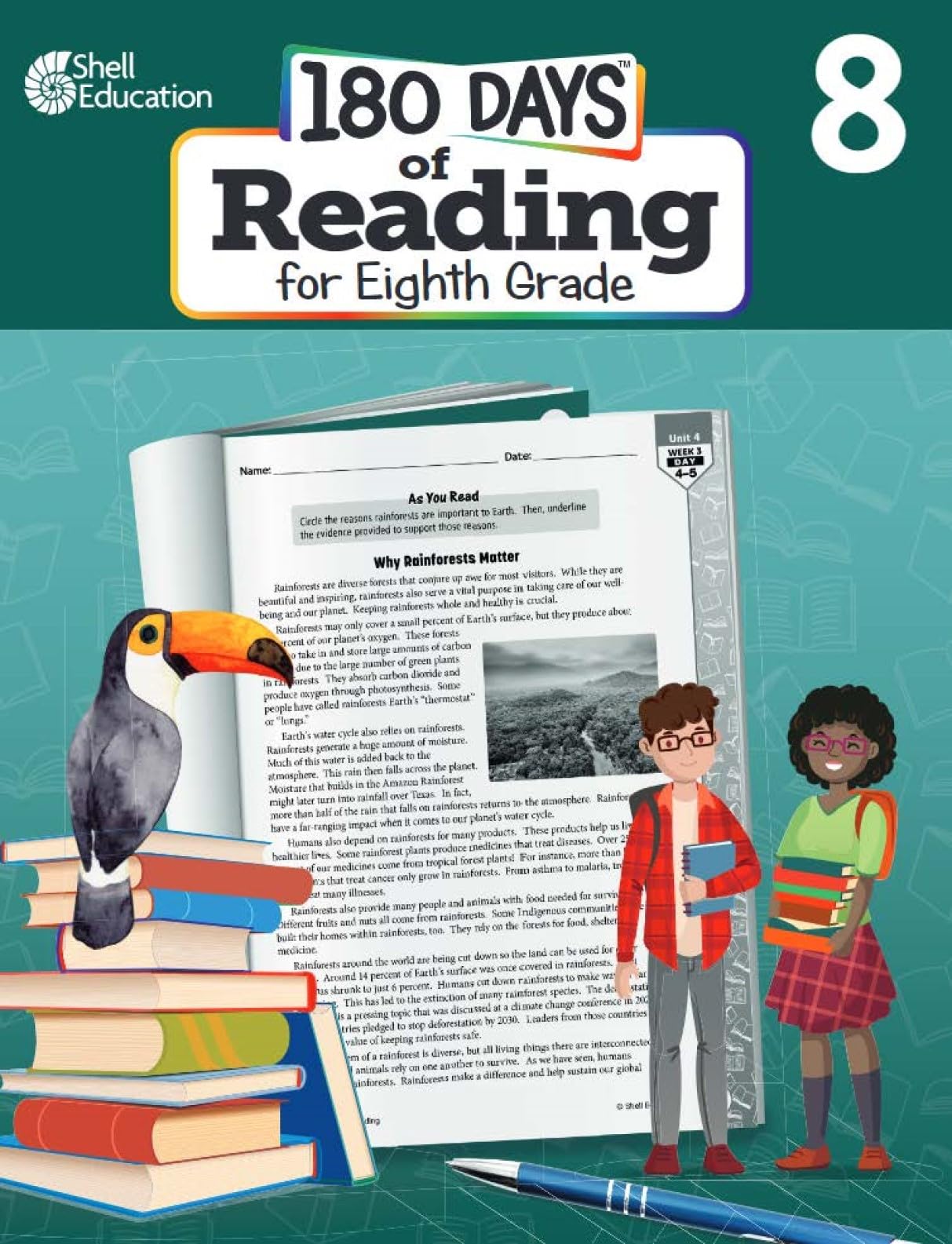 Amazon.com: 180 Days™: Reading for 8th Grade Practice Workbook for ...