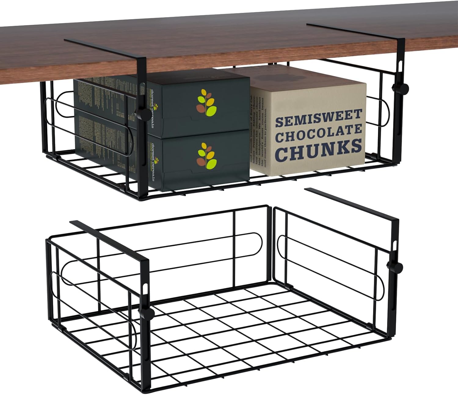 Amazon.com: VANMEE 2 Pack Hanging Under Shelf Storage Basket ...