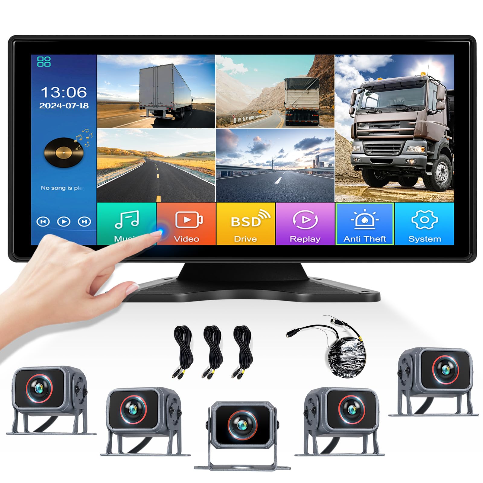 Amazon.com: 1080P Backup Camera System Kit,10.36 Inch Reversing Monitor ...