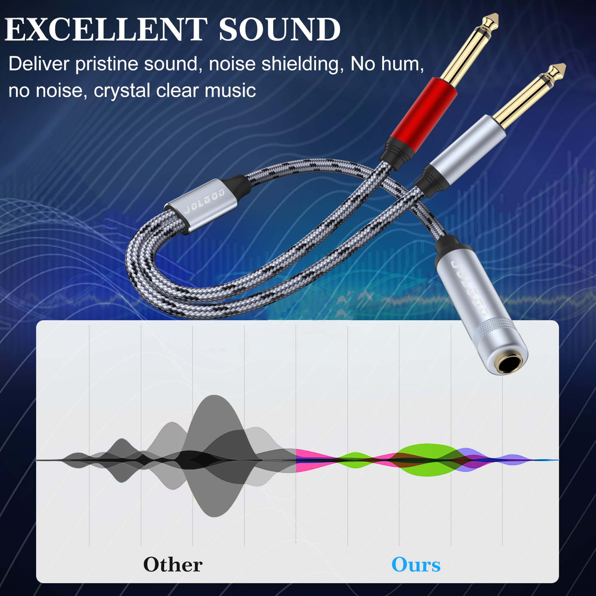Snapklik.com : 1/4 Female Splitter, 6.35mm 1/4 In TRS Stereo Female To ...