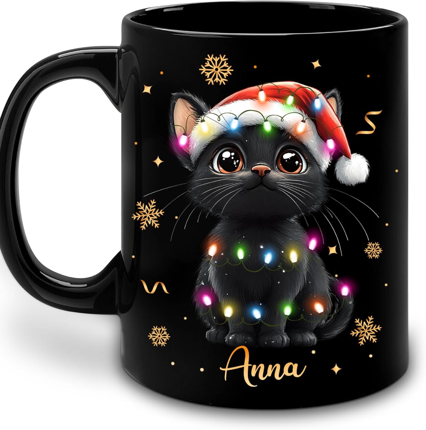 Amazon.com: Hyturtle Personalized Black Cat Christmas 2024 Mug - Cute ...