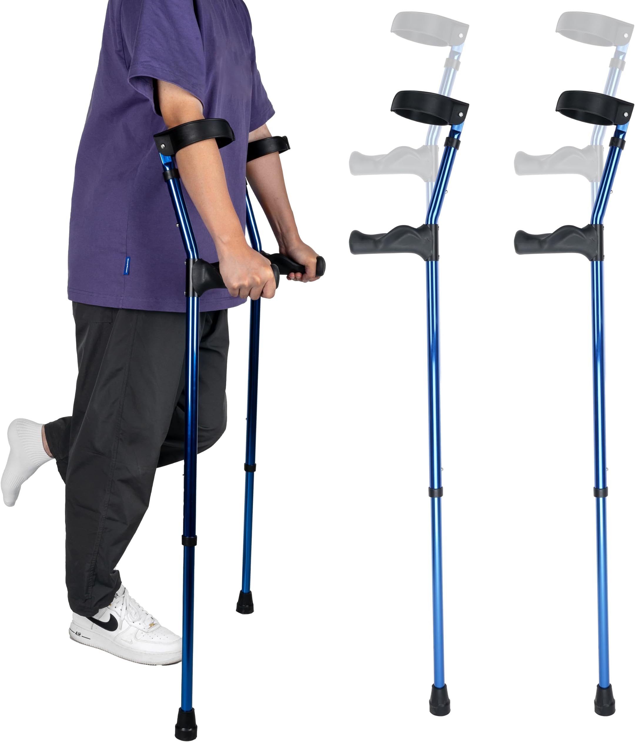 Amazon.com: Forearm Crutches for Adults - Pair of Crutches with Metal ...