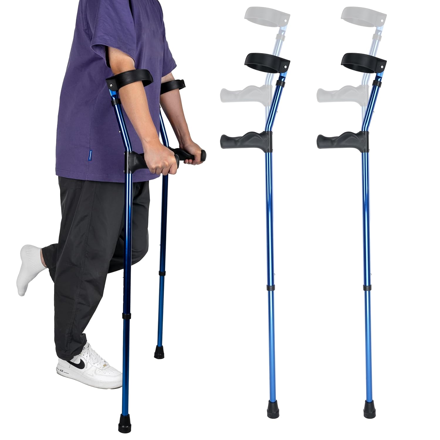 Amazon.com: Forearm Crutches for Adults - Pair of Crutches with Metal ...