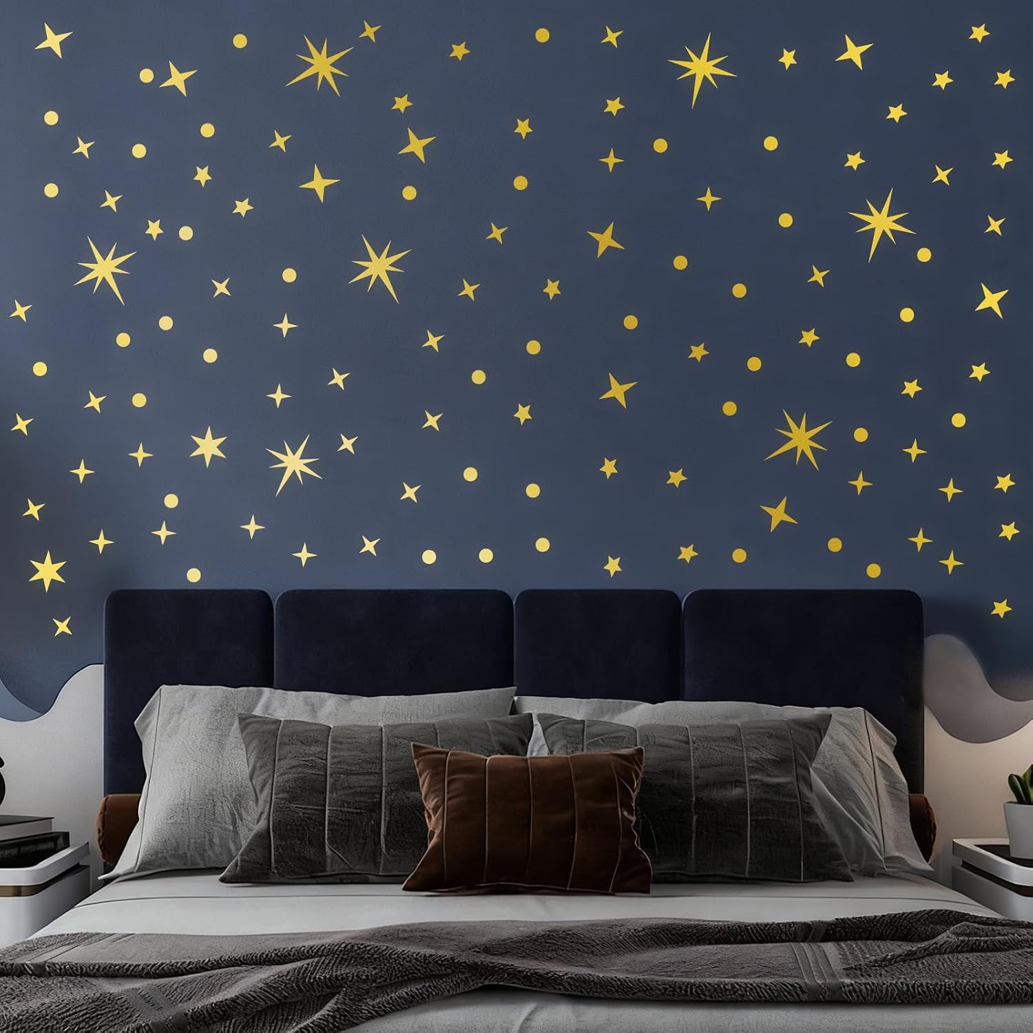 Amazon.com: Vintage Gold Star Wall Stickers, 5 Sheets 210 Pcs Decals ...