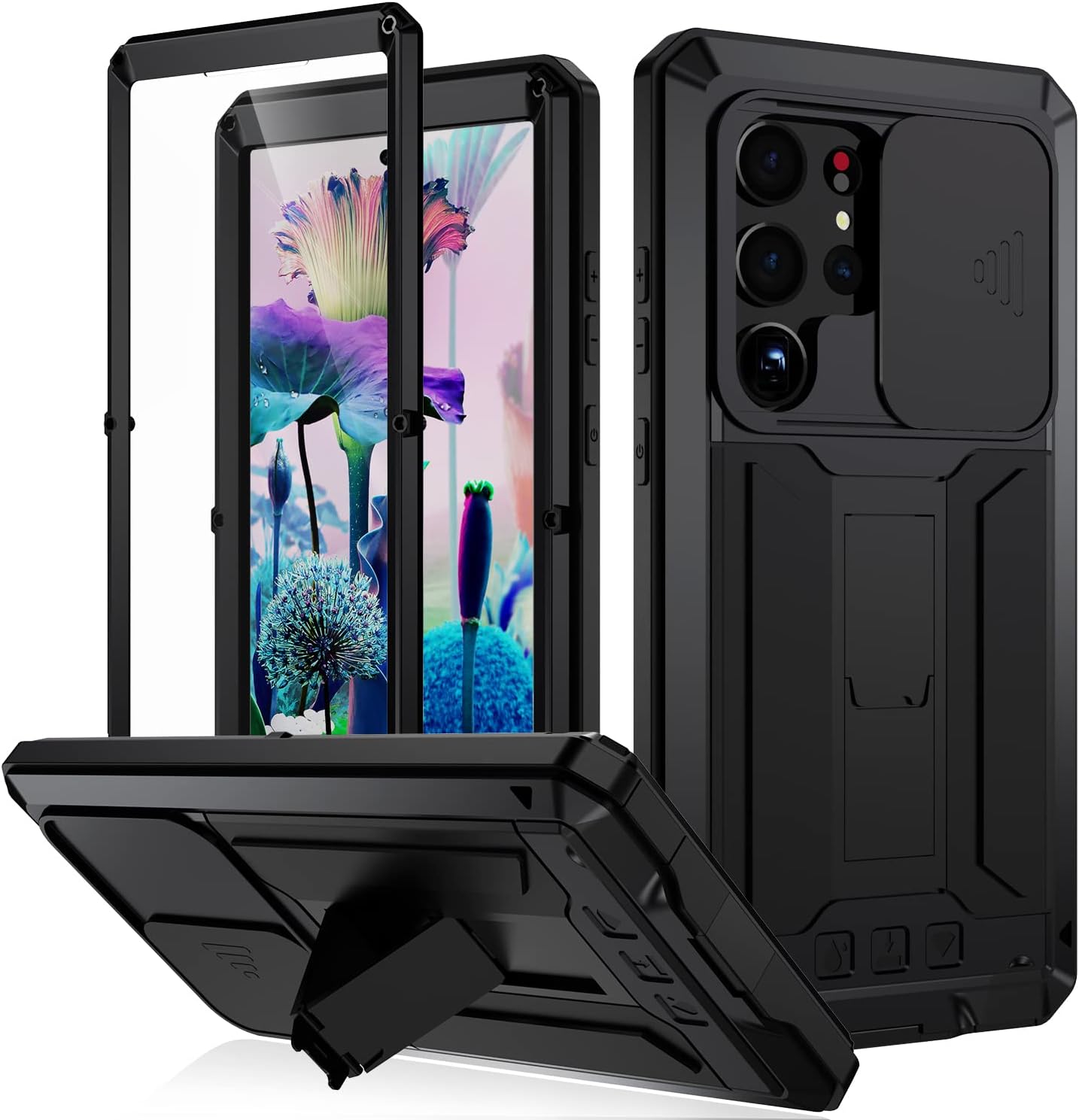 Amazon.com: Compatible for Samsung Galaxy S23 Ultra Metal Phone Case Cover,Military Grade Heavy ...