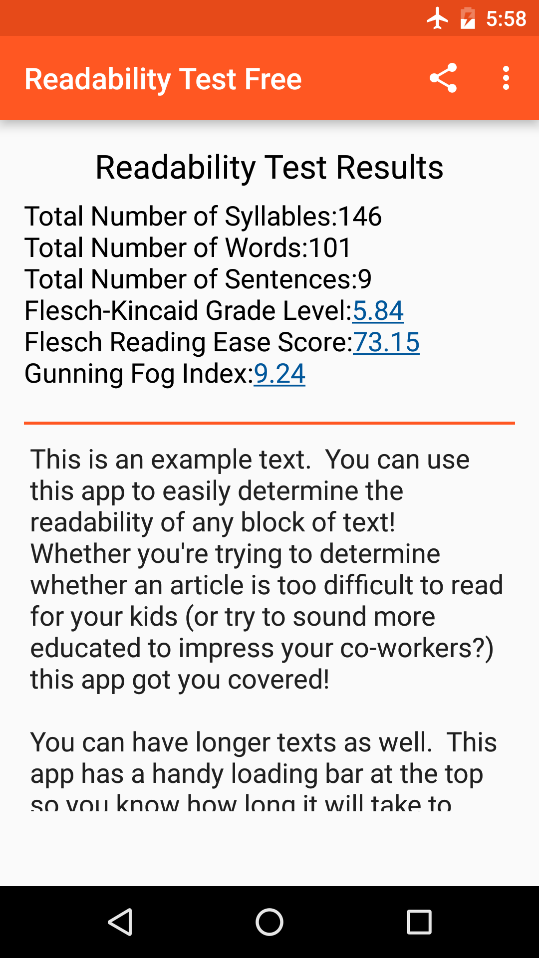 Readability Test - App on Amazon Appstore