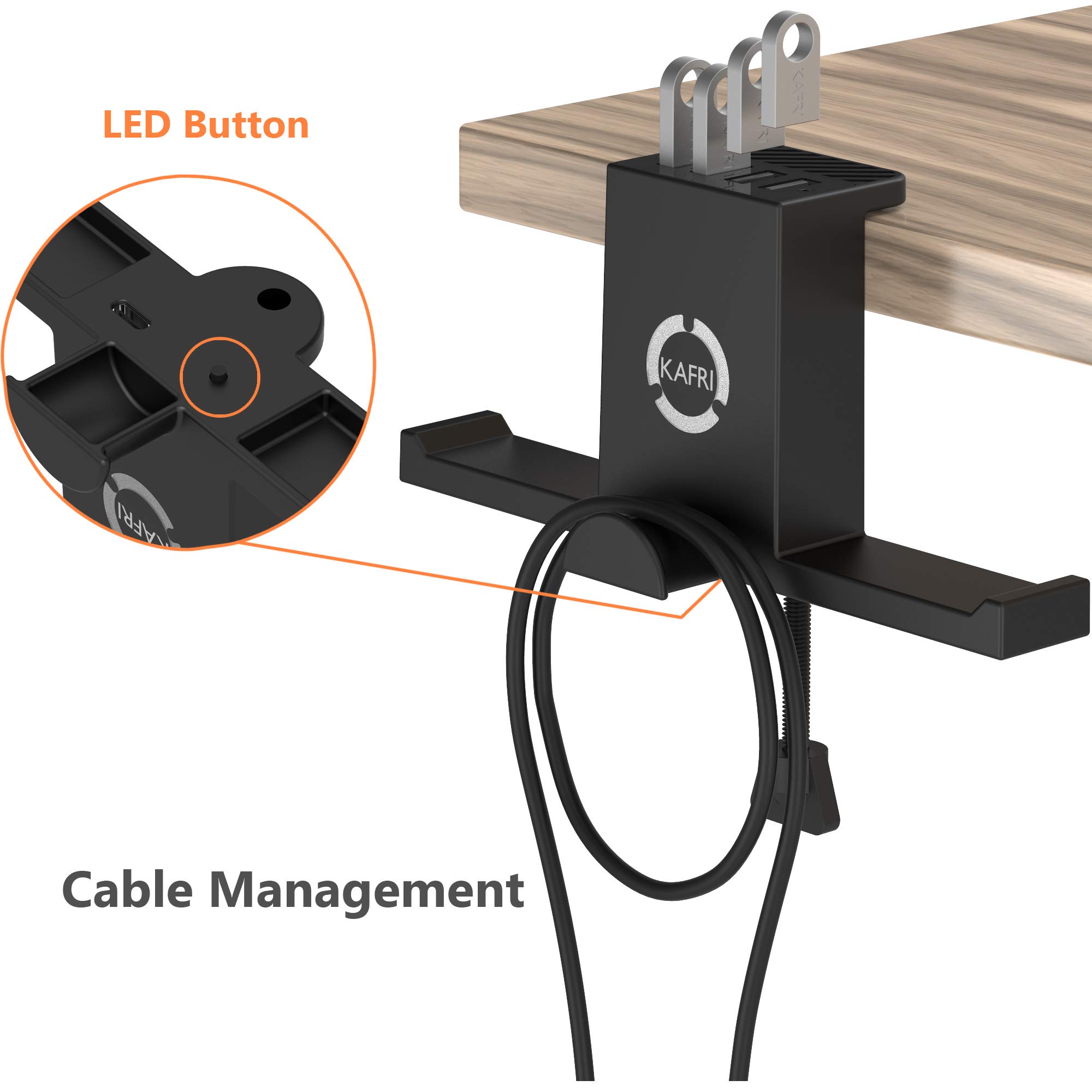 Buy KAFRI Gaming Headphone Stand with USB Hub,RGB Clamp Dual Headset ...