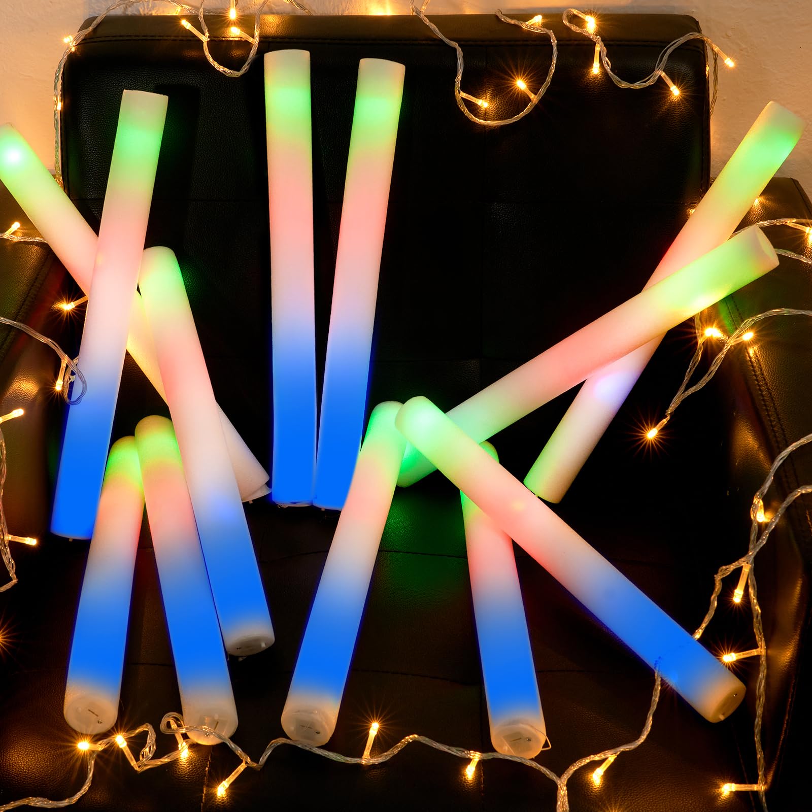 Amazon.com: Eweeh 43 PCS 16” LED Foam Stick Baton Bulk,LED Light Up ...