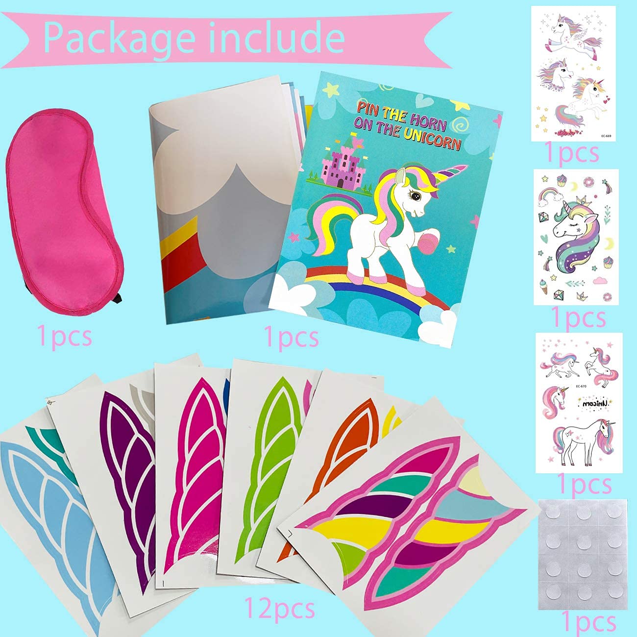 Buy Unicorn Birthday Party Favor Games,Pin The Horn On The Unicorn ...