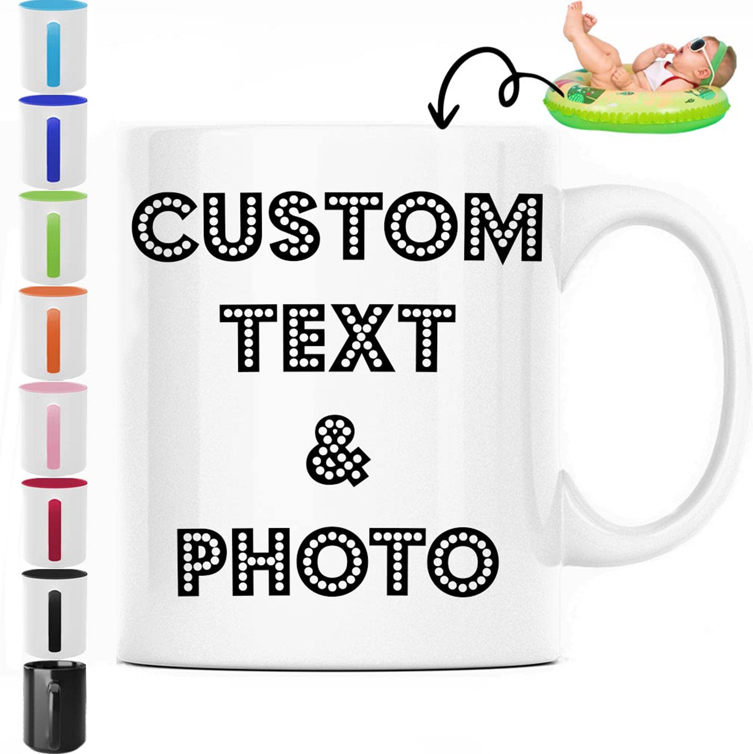 Amazon.com: Custom Coffee Mugs - Personalized Ceramic Cups with Text ...