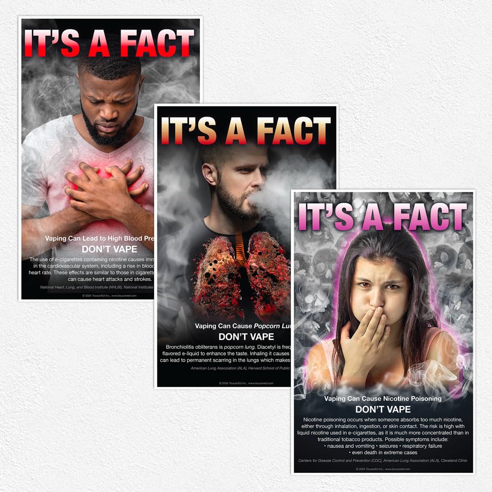 Amazon.com: Complete Anti-Vaping Poster Series – 3 Educational Posters ...