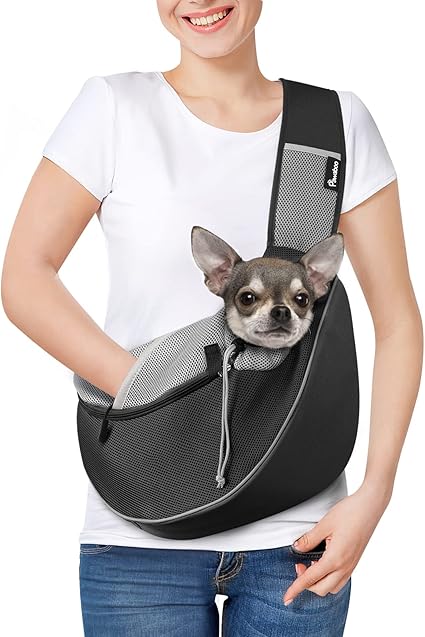 Pawaboo Dog and Cat Sling Carrier, Hand Free Dog Papoose with Zipper ...