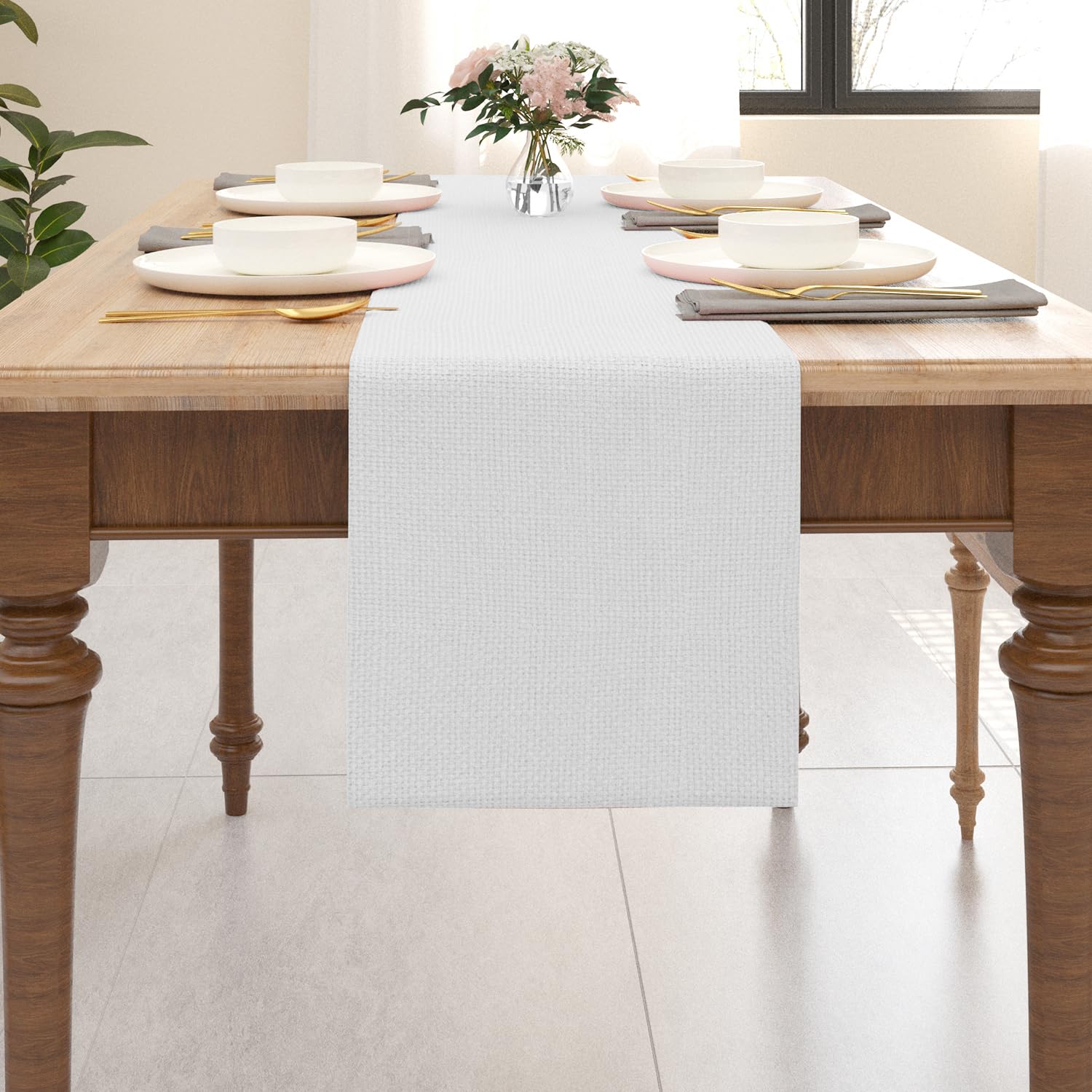 Amazon.com: Soft Caddice Faux Linen Table Runner Cloth 2 Side for ...