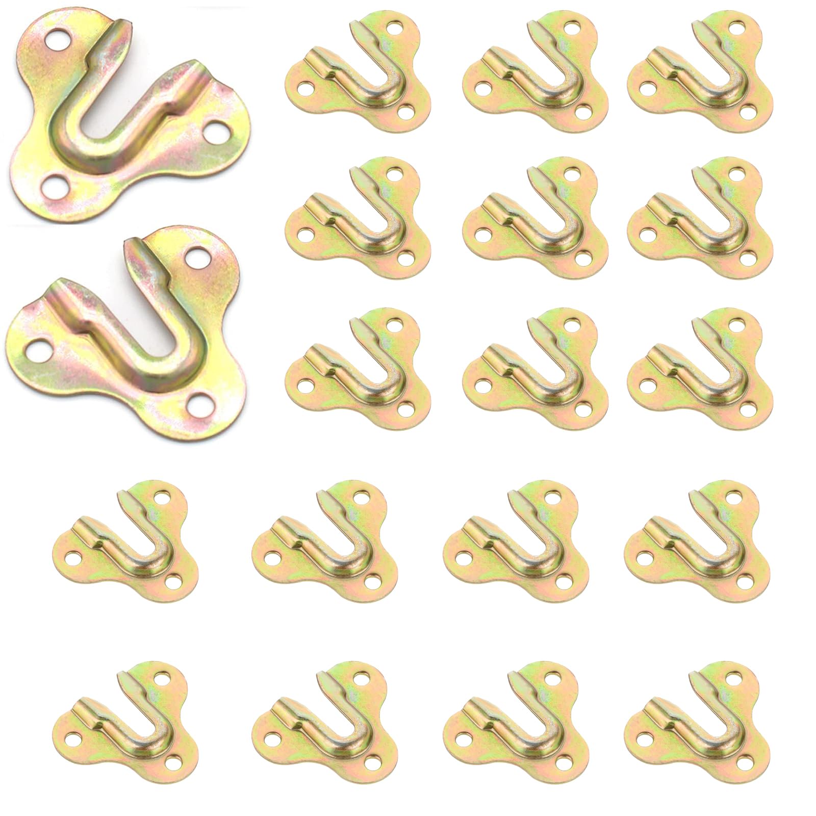 20 Pcs Zinc Yellow Keyhole Hangers, Single Keyhole Hanging Plate Mirror ...