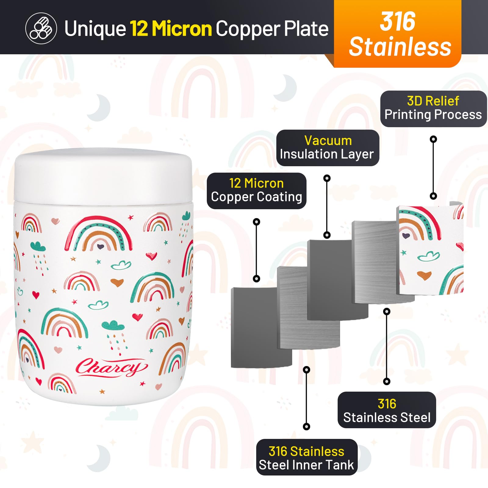 Snapklik.com : Charcy 9 Ounce Stainless Steel Vacuum Insulated Kids ...