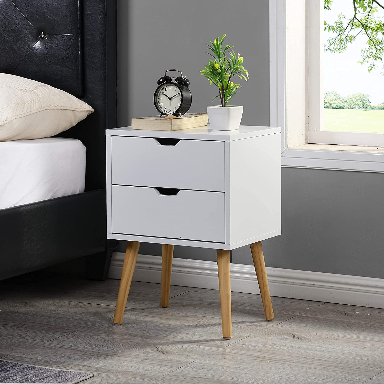 A I Craft Modern Bedside Table for Bedroom with Drawer, Nightstand for ...