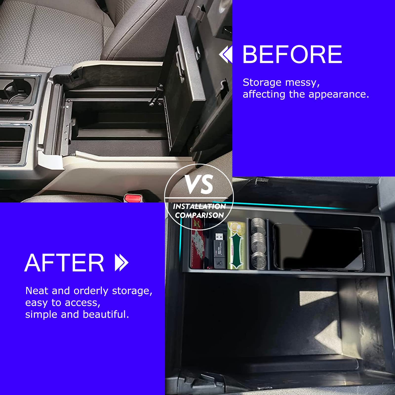 Snapklik.com : 2024 F150 Console Tray Center Console Organizer Tray For ...