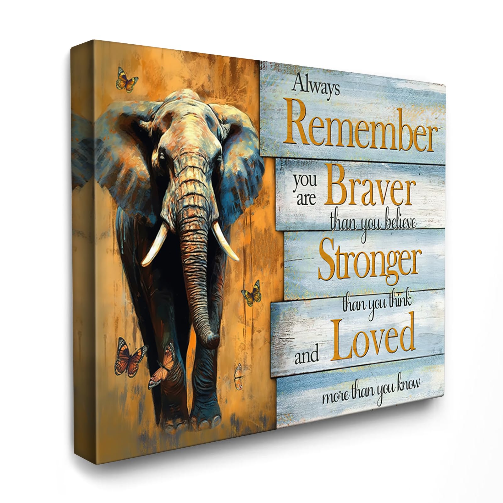 Amazon.com: Luslya Motivational Elephant Canvas Wall Art Elephant ...