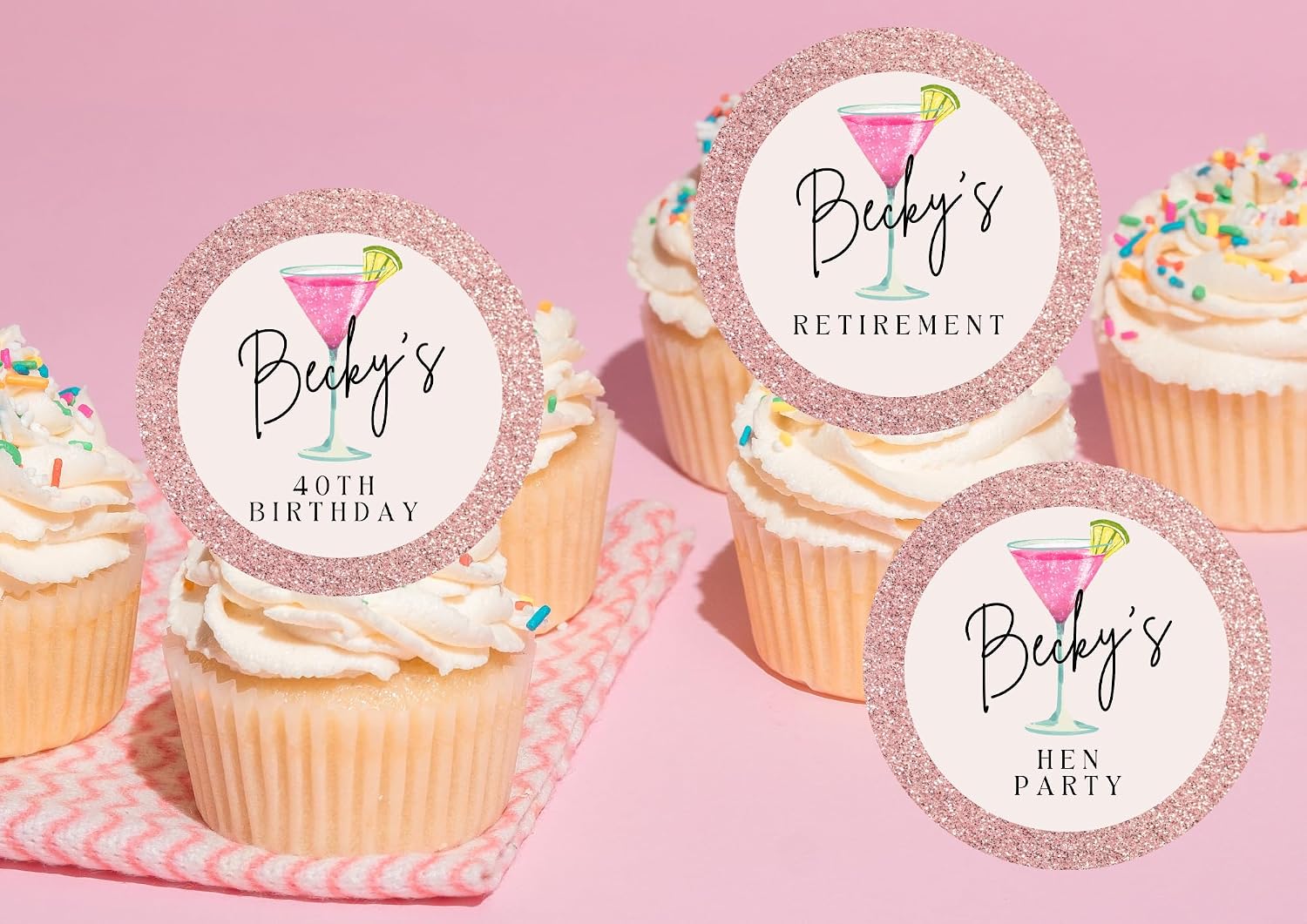 edible 20 x Personalised cupcake toppers UNCUT BIRTHDAY/HEN PARTY/ETC ...