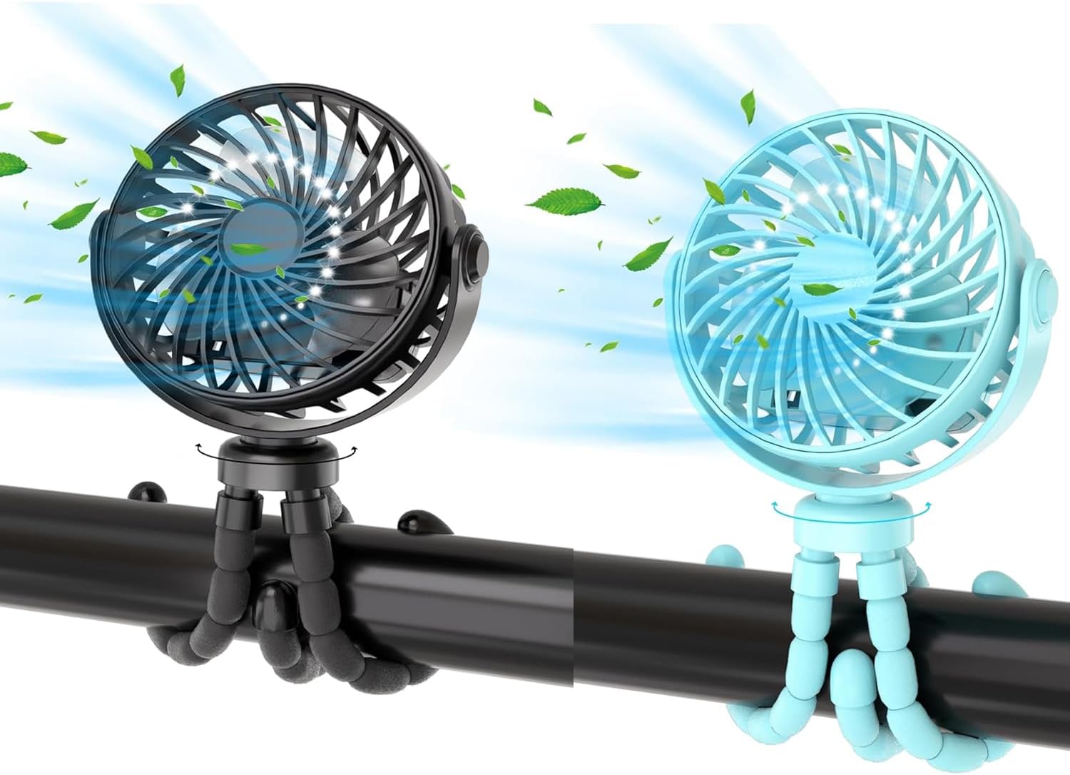 Amazon.com: Stroller Fan, 3-Speed 360° Rotate Mini Portable Fan ...