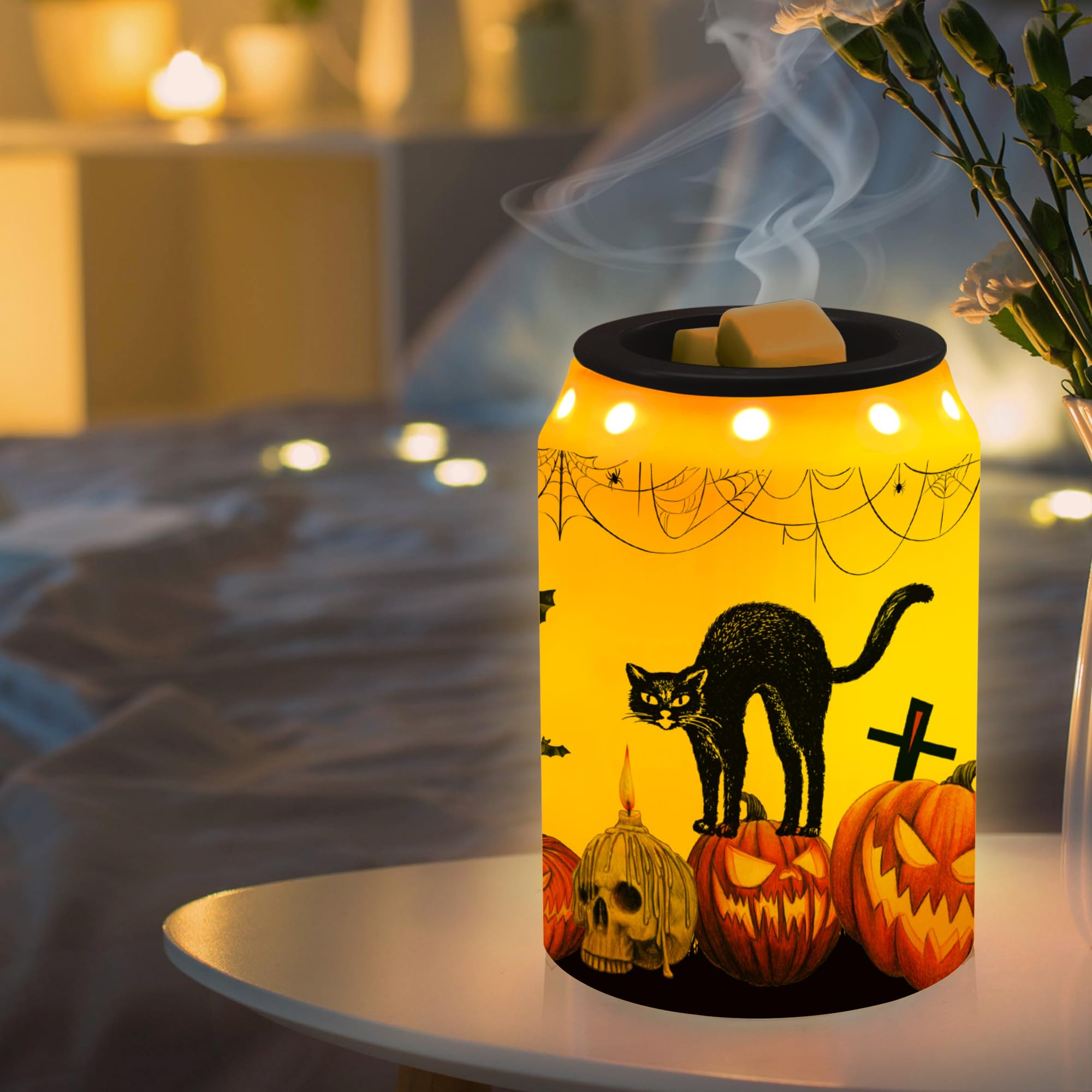 Witch's Black Cat Gifts Wax Warmer, Gothic Ceramic Wax Melt Warmer for ...