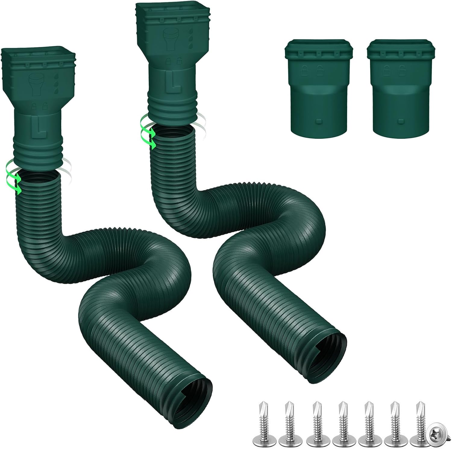 2-Pack Rain Gutter Downspout Extensions: Upgraded Drain Downspout ...