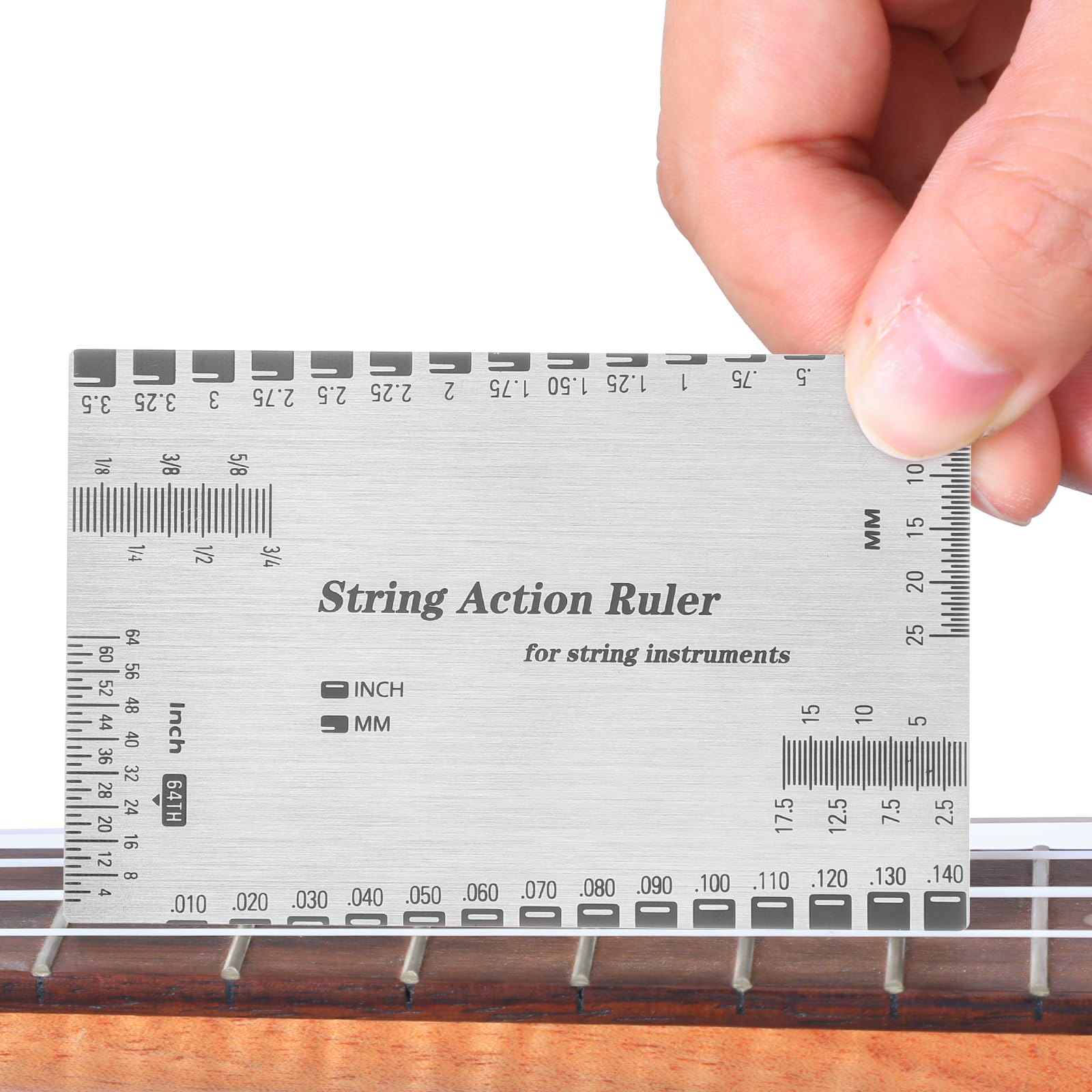 Gjinxi String Action Gauge Ruler, Guitar Height Gauge Set Up Tool ...