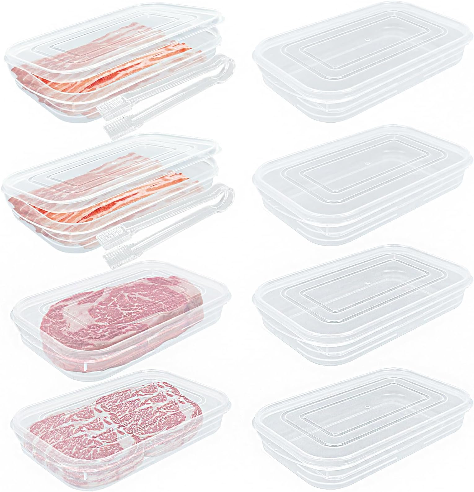 Amazon.com: Iwinna Food Storage Containers with Lids, Plastic Fridge ...