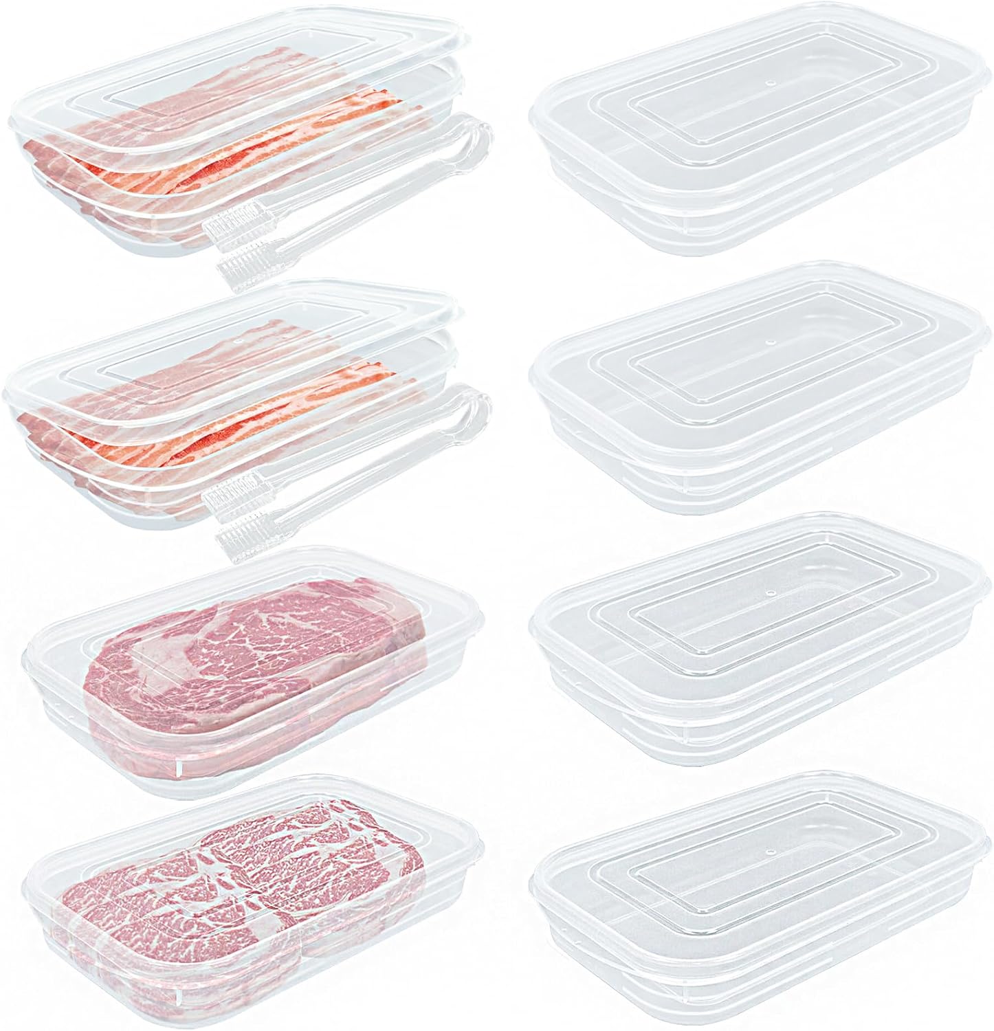 Amazon.com: KKONHII Bacon Keeper, 8 Pcs Deli Meat Container for Fridge ...
