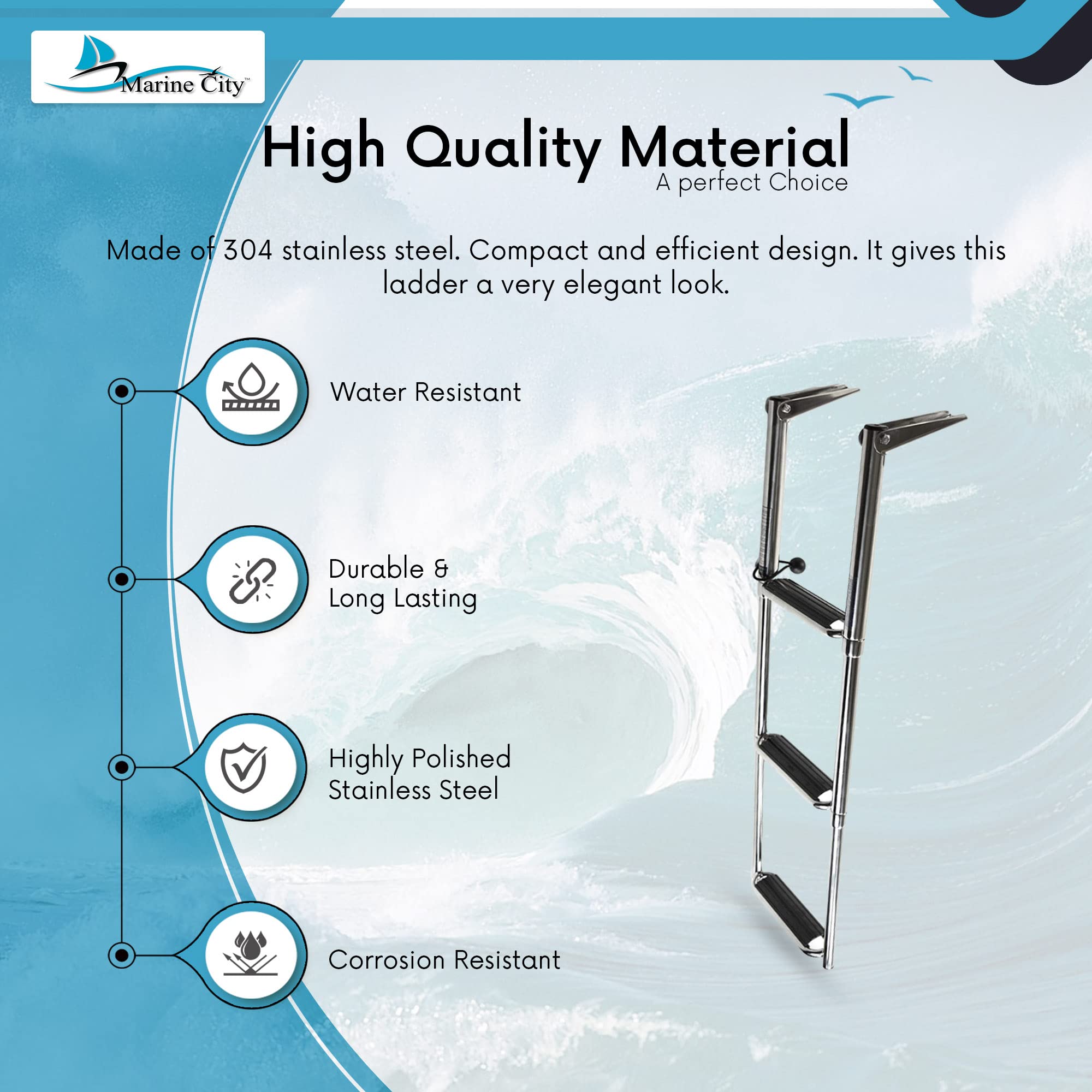 Bayliner Swim Platform MARINE CITY 304 Stainless Steel 3-Step Under ...