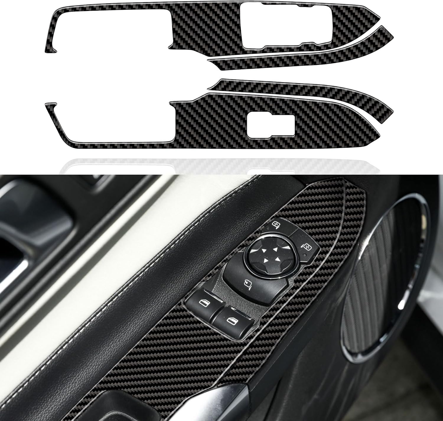 Amazon.com: Car Window Lift Switch Panel Sticker Decal Carbon Fiber ...