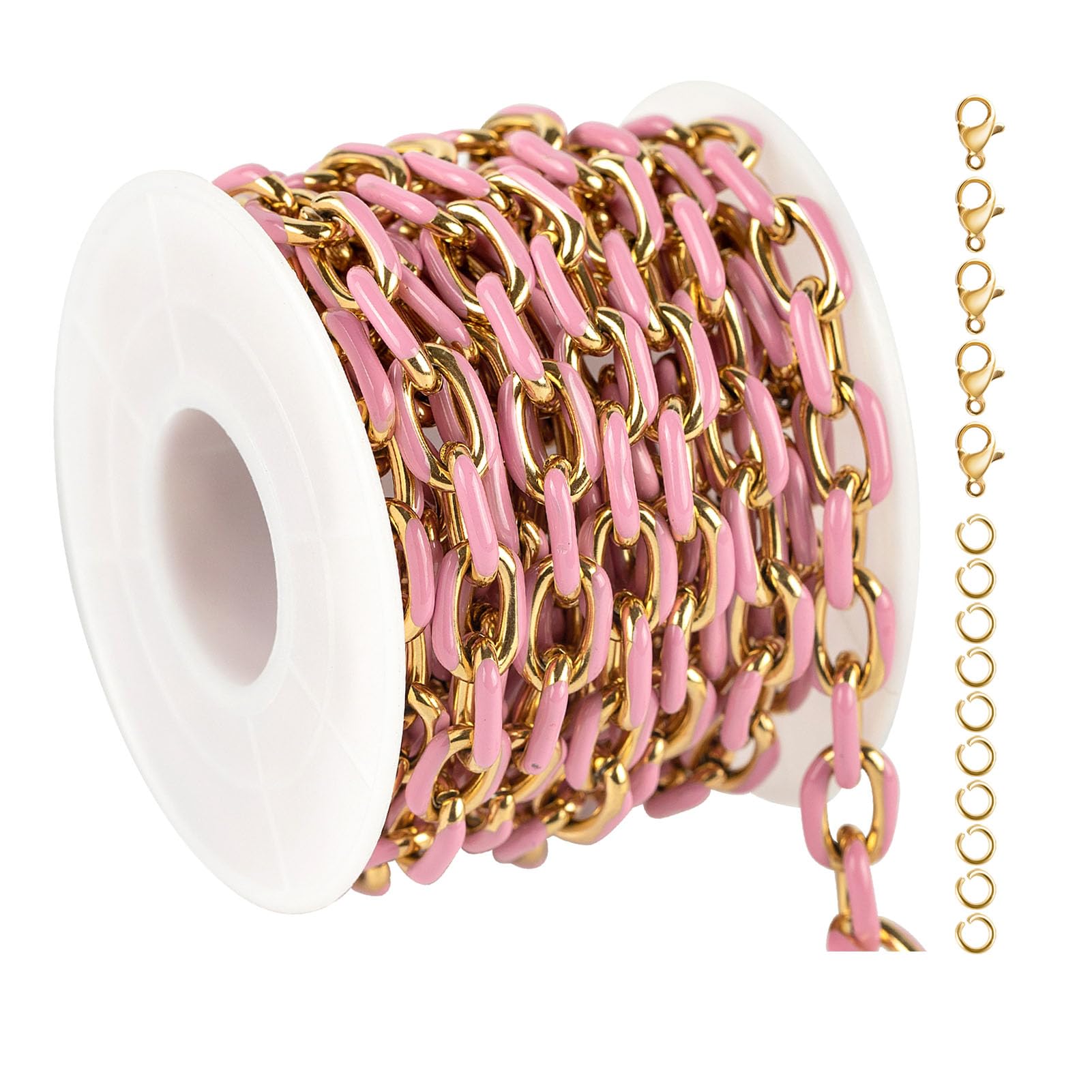 Amazon.com: UMAOKANG 2 Meters Pink Enamel Paperclip Chains for Jewelry ...