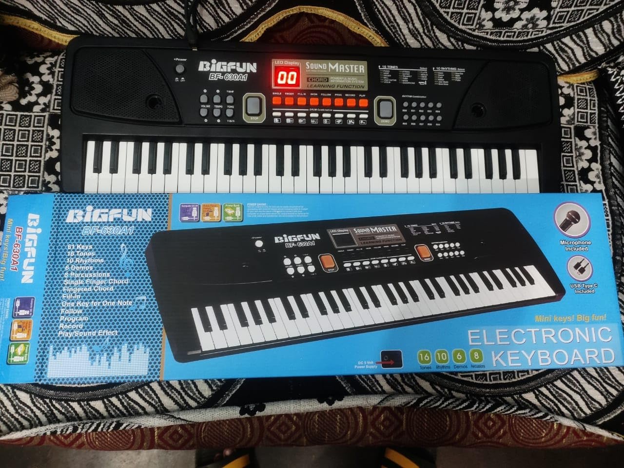 Shan Big Fun 61 Keys Electronic Piano Keyboard with Led Display ...