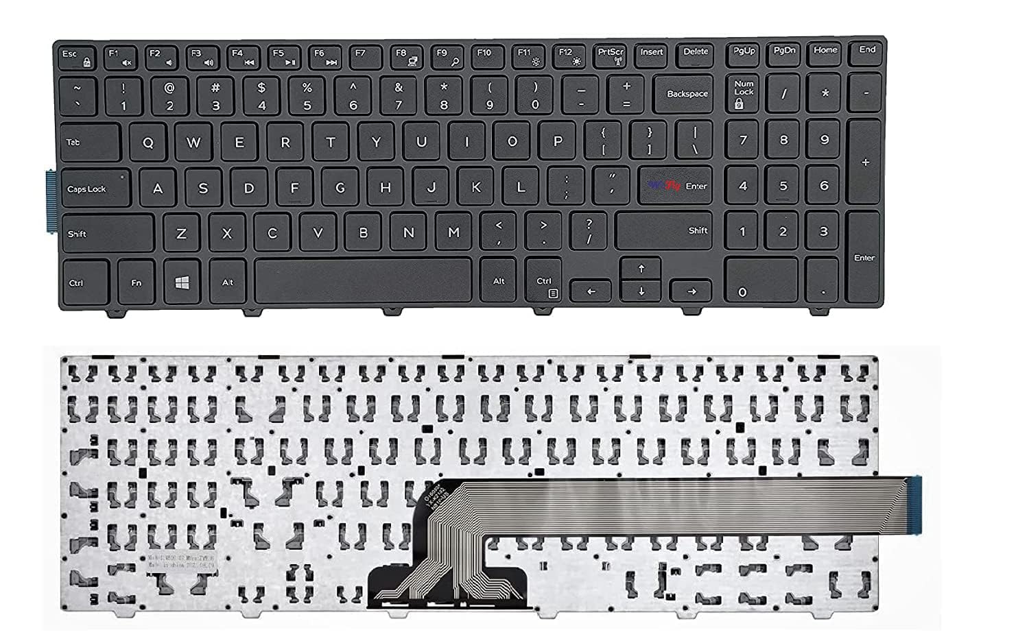 Wefly Compatible Laptop Keyboard Compatible for Dell Inspiron 15 3000 ...