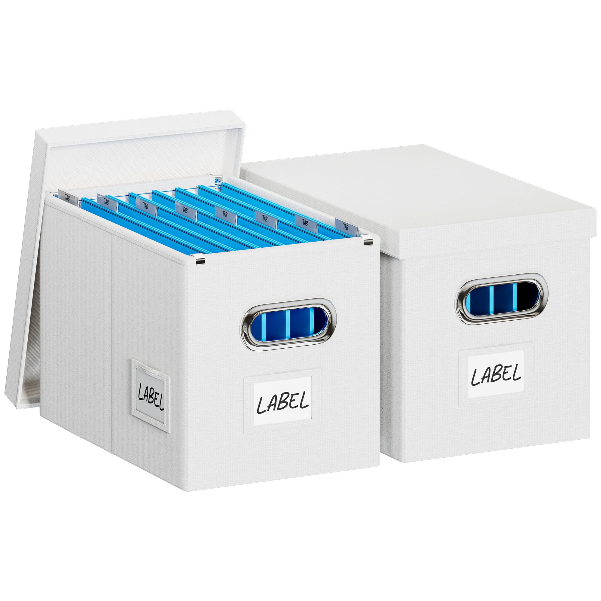 Amazon.com: Chizjox File Organizer Box with Lid - Set of 2 Portable ...