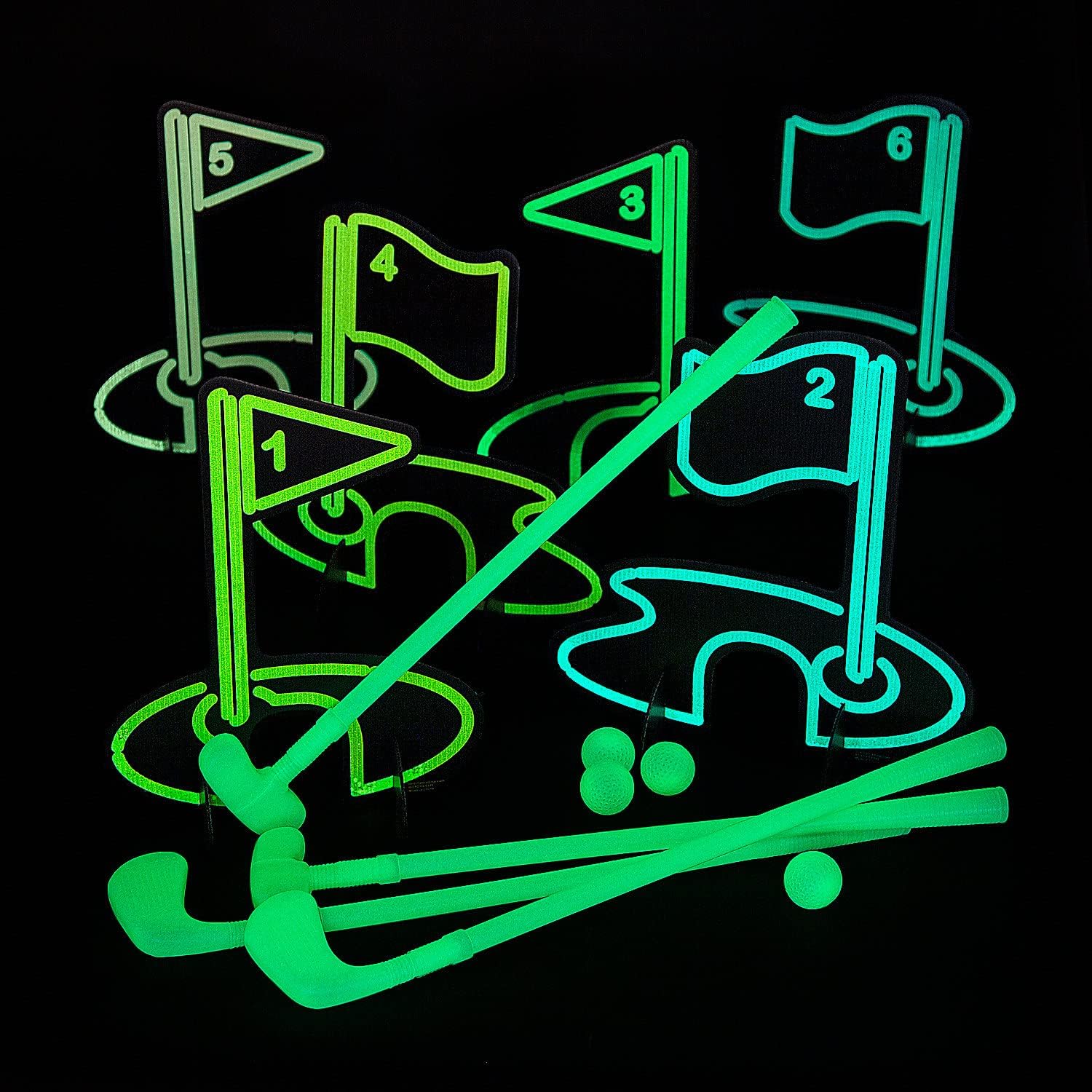 Amazon.com: Fun Express Glow-in-The-Dark Mini Golf Course Game : Toys ...