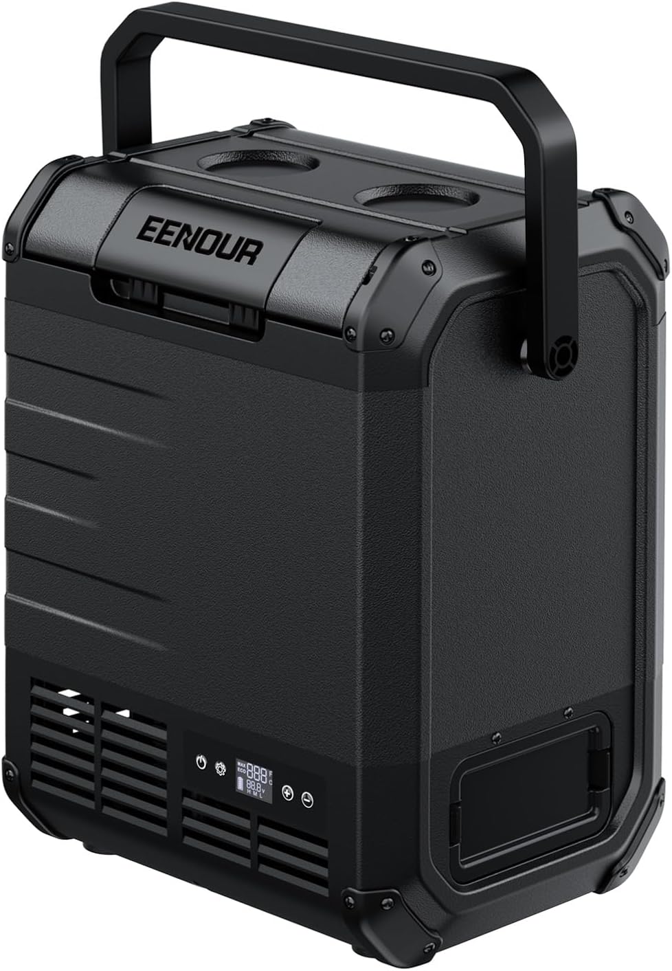 Amazon.co.jp: EENOUR 車載冷蔵庫 D10 10L -20℃～10℃ バッテリー内蔵可能 小型 両開きフタ コンプレッサー式 4WAY電源対応 AC100V DC12V ...