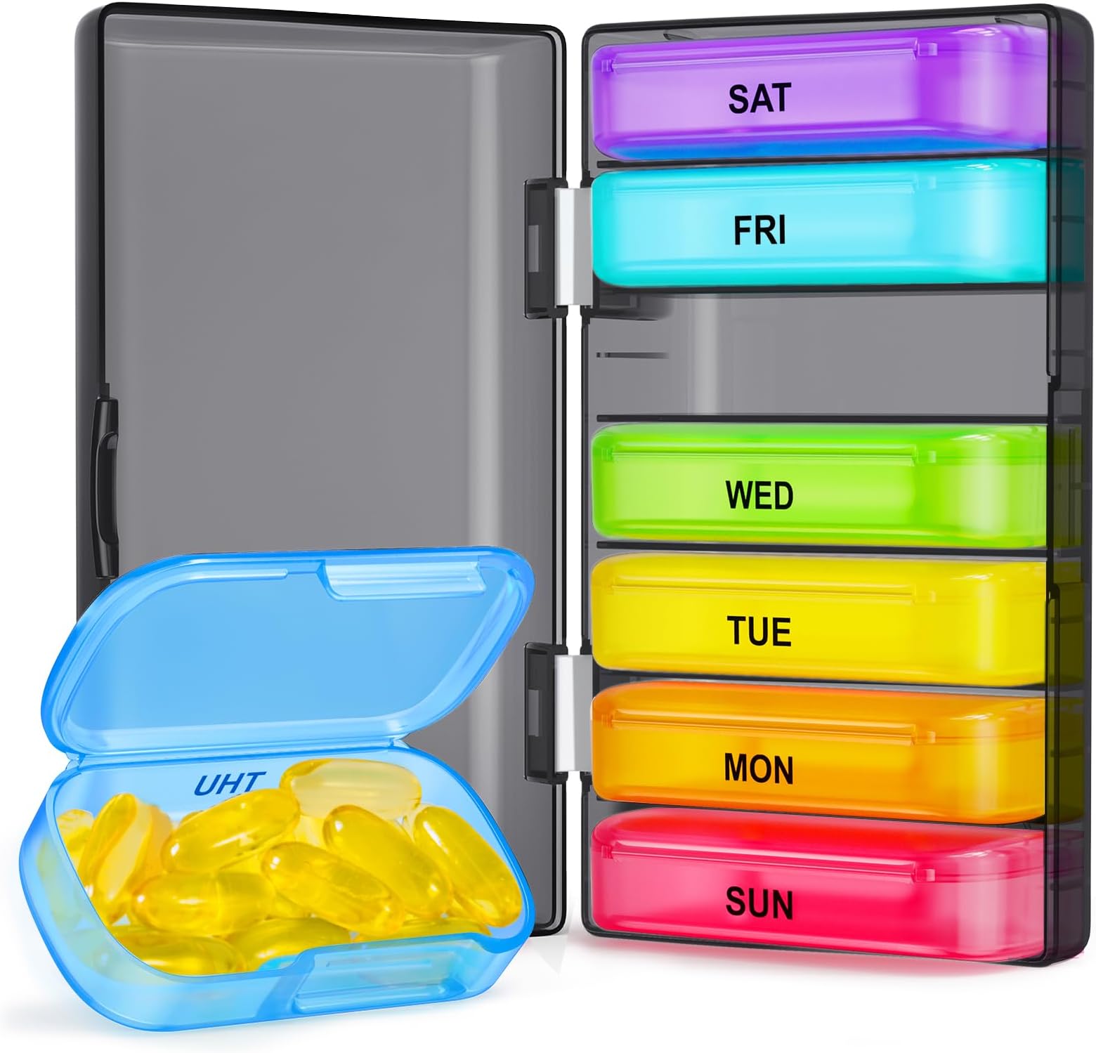 Amazon.com: XL Weekly Pill Organizer with Dual Protection, ADERI ...