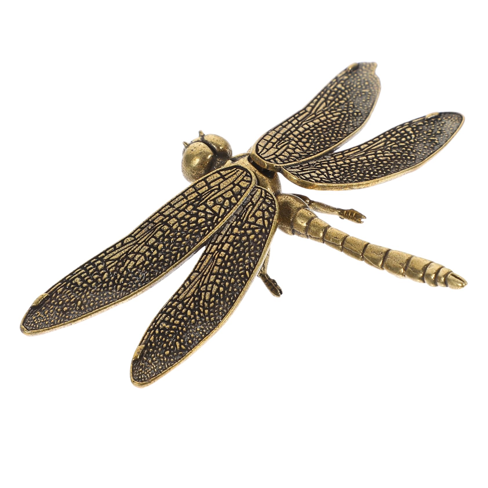Amazon.com: GOOHOCHY Brass Dragonfly Figurine Copper Sculpture for Home ...