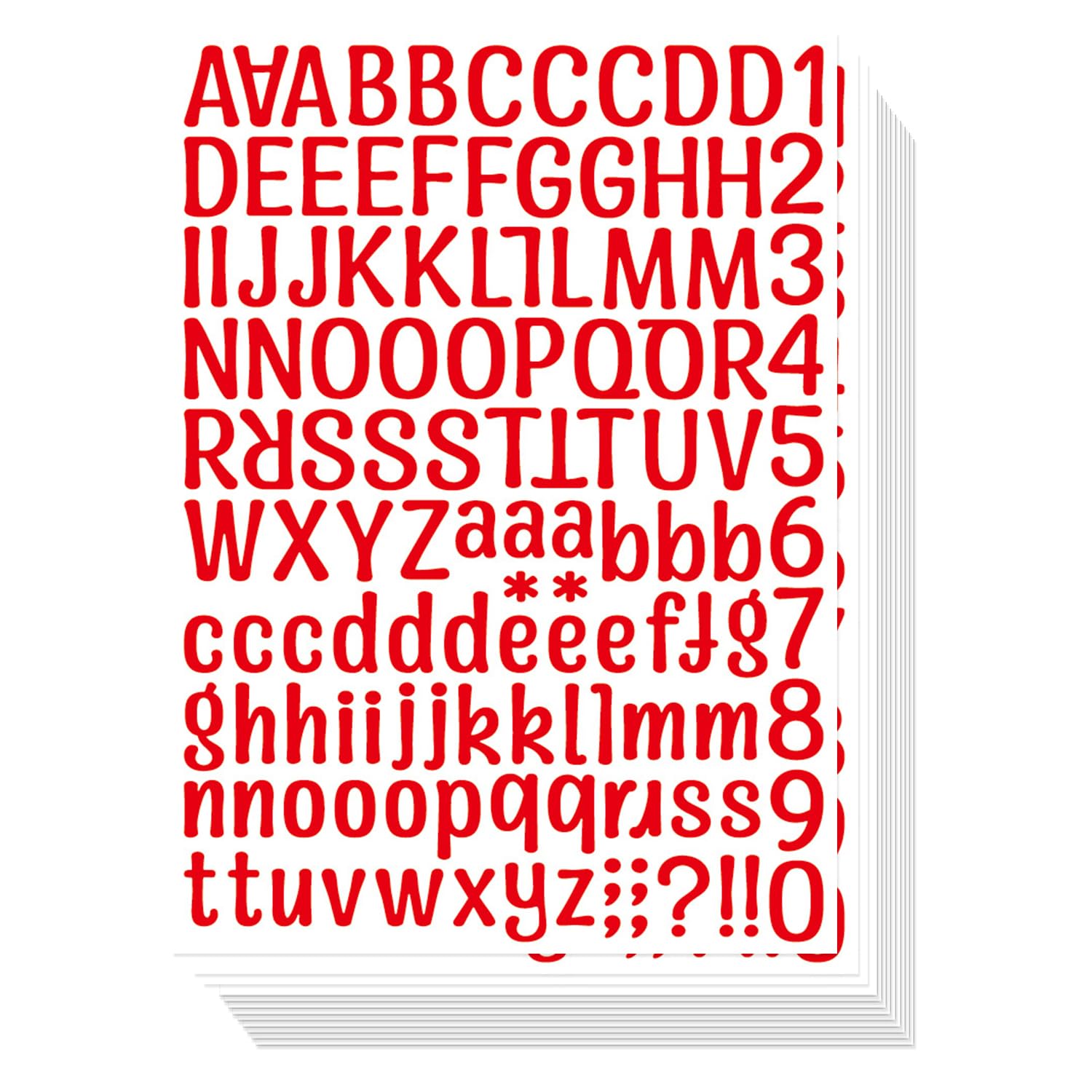 Amazon.com: hhdatc 12 Sheets Red Letter Stickers Self Adhesive Alphabet ...