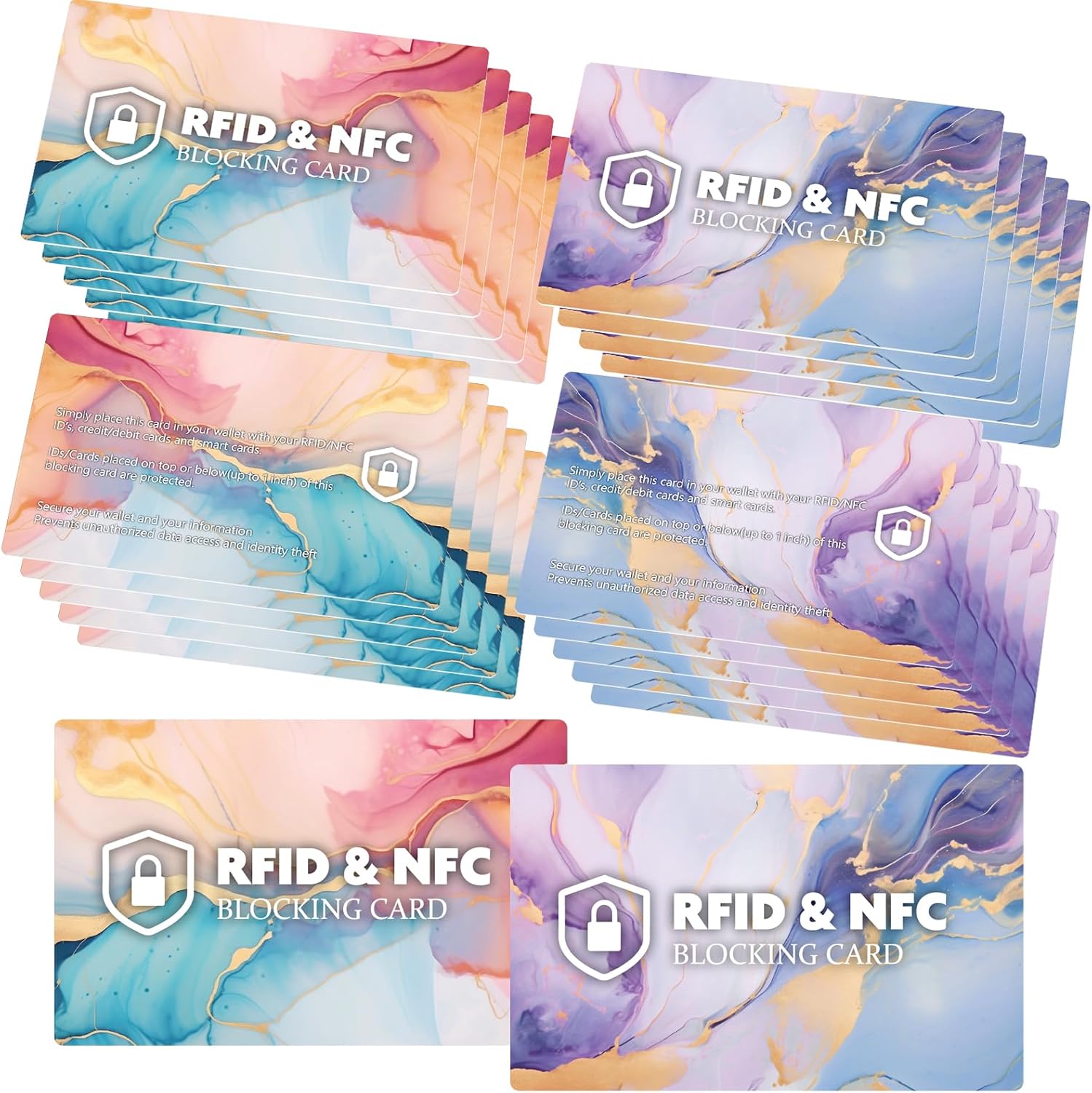 Amazon.com: Mootycapa 20 Pcs RFID Blocking Card Bulk RFID Card Blocker ...