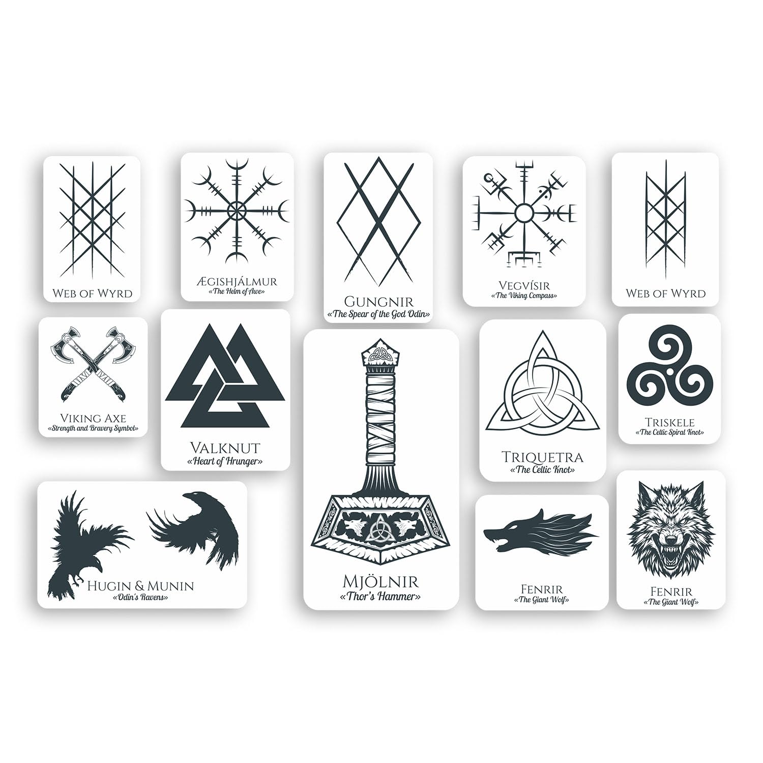 Norse Mythology Symbols Their Meanings Viking Bind Runes Isolated Set