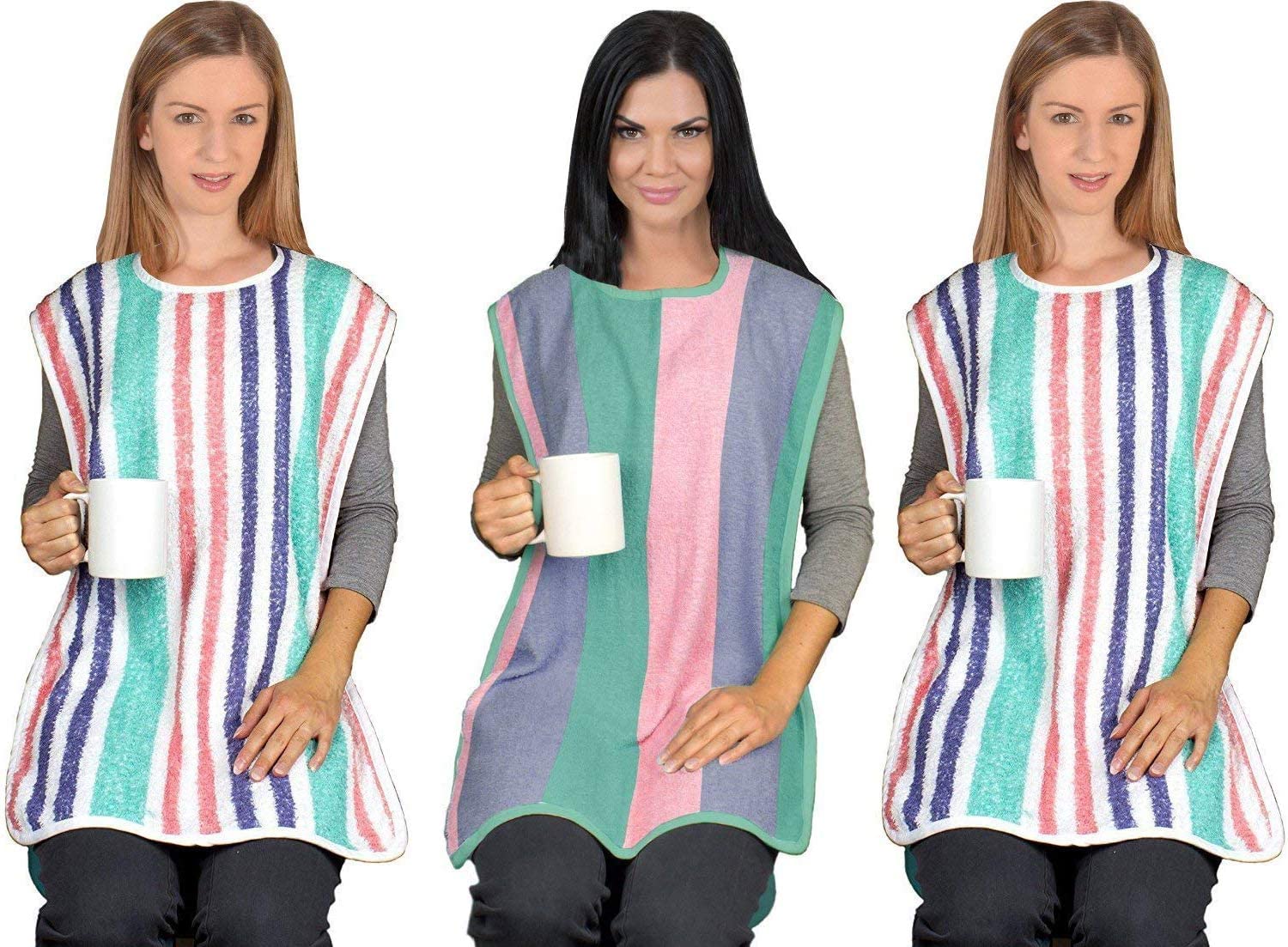 Amazon.com : Long Length Adult Bibs - 3 Pack - Large Clothing ...