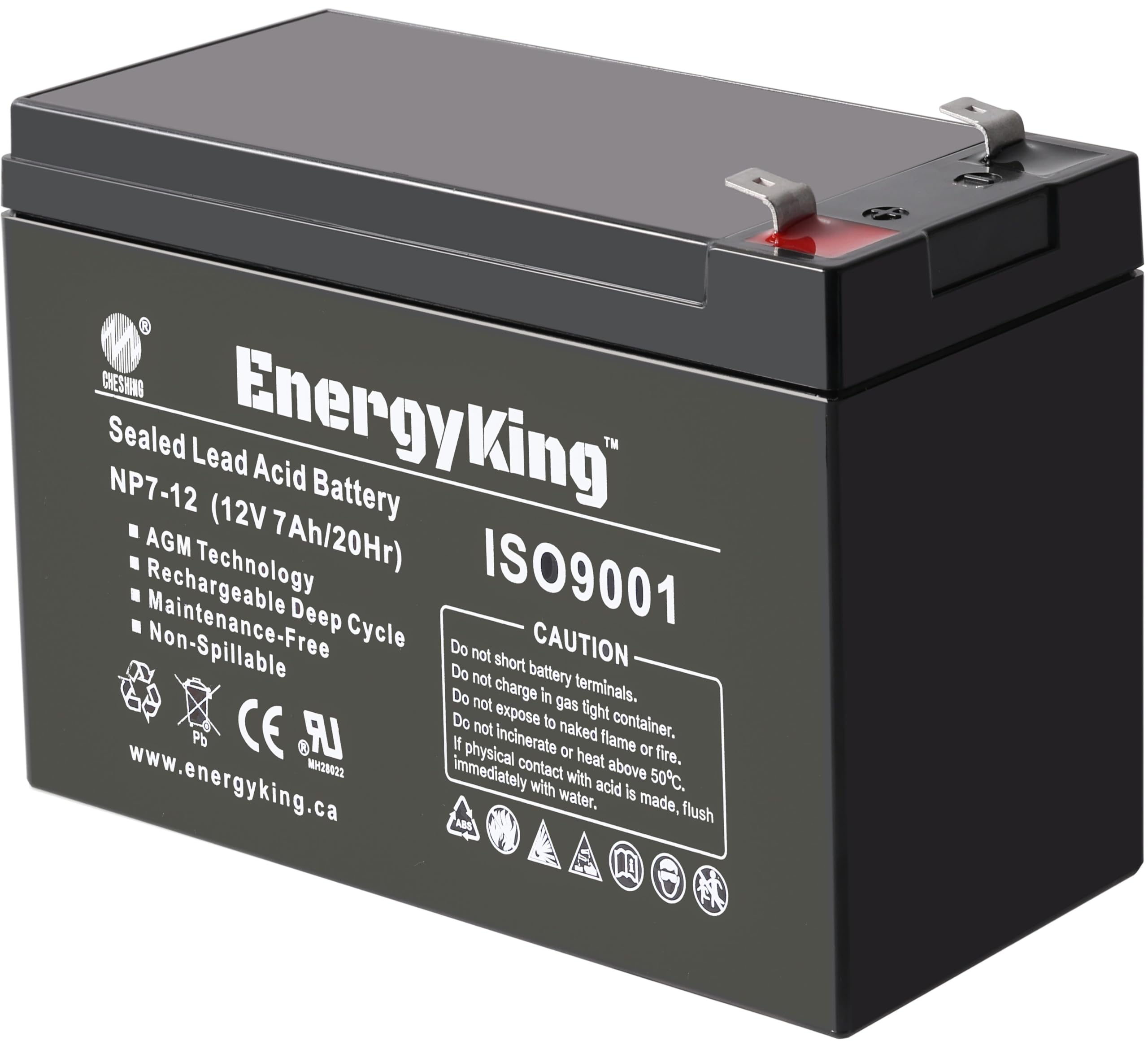 EnergyKing Standard Security Alarm Battery 12V 7Ah AGM Rechargeable ...