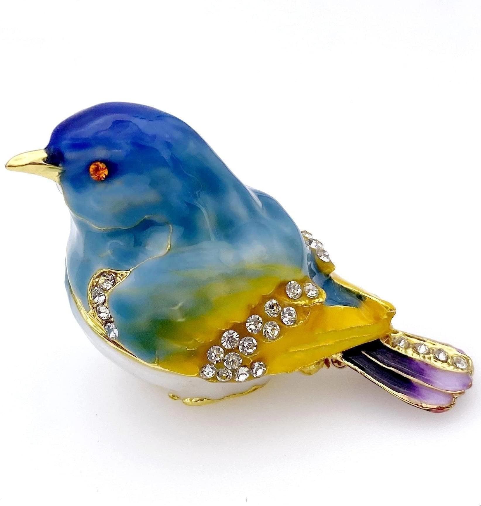 Amazon.com: JWT Astyle Blue Mountain Bird Hinged Trinket Box with ...
