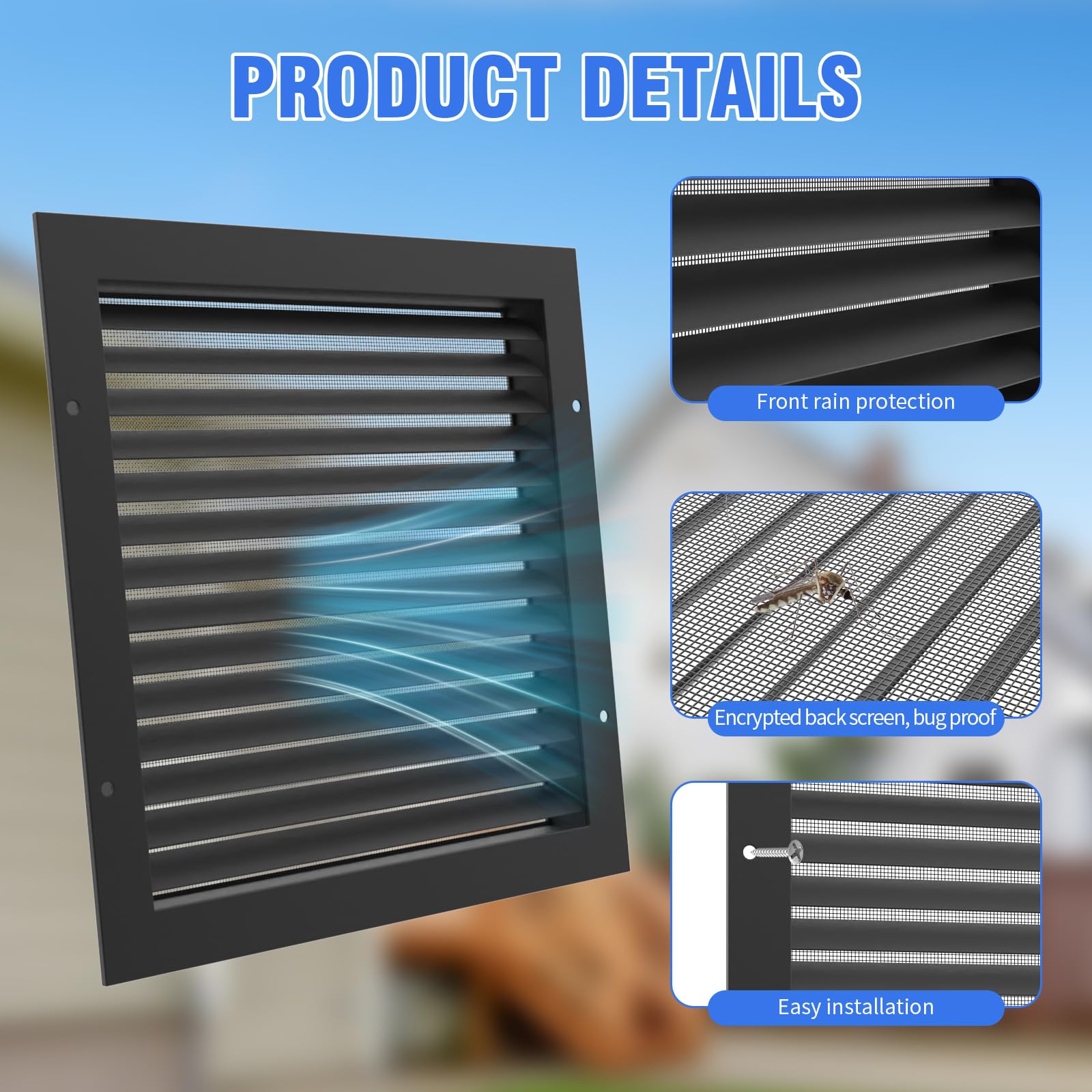Snapklik.com : Elecoman 2pcs 12" X 18" Aluminum Gable Vent,Metal Attic ...